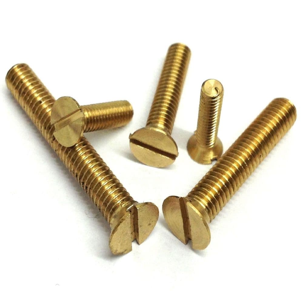 M5 x 18mm Slotted Countersunk Screws DIN 963 - Brass