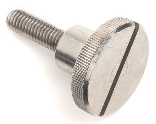 M5 x 20mm Slotted Knurled Thumb Screws DIN 465 - A1 Stainless Steel