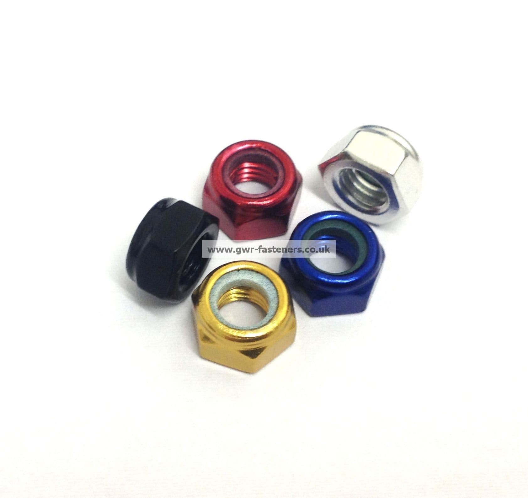 M6 Nyloc Nuts (DIN 985) - Aluminium Anodised Gold