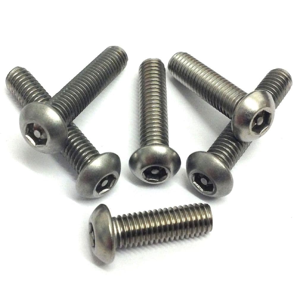 M6 x 16mm Hex Pin Button Head Security Screws - A2 Stainless Steel