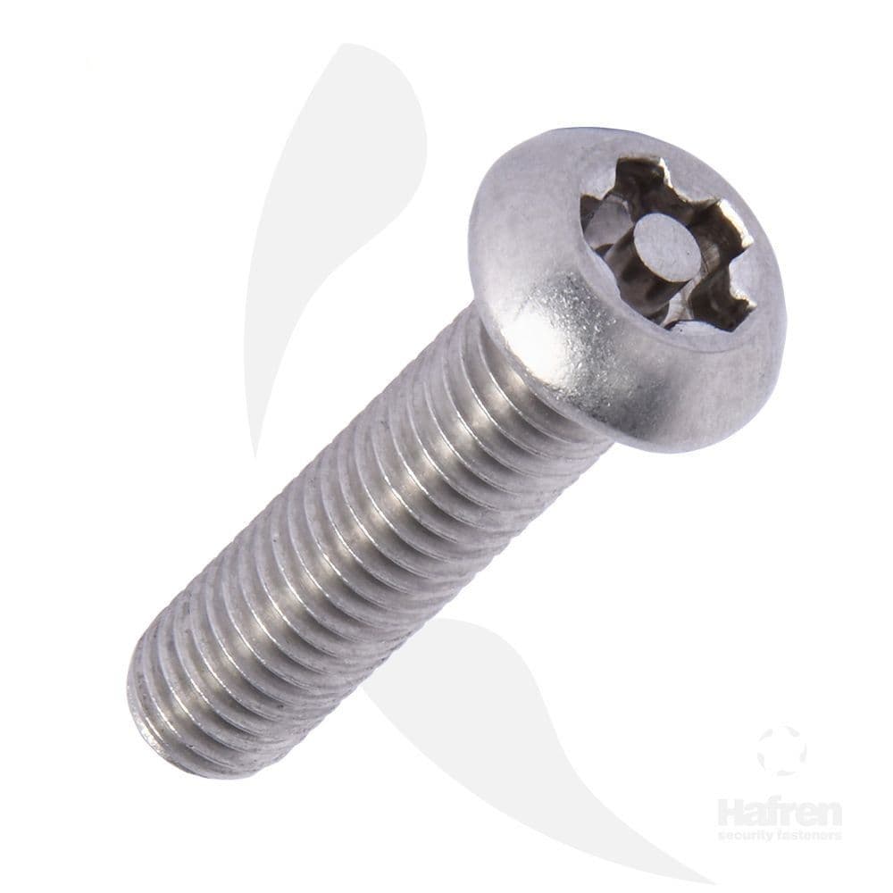 M6 x 50mm 5-Lobe Pin Button Head Security Screws - A4 Stainless Steel ...