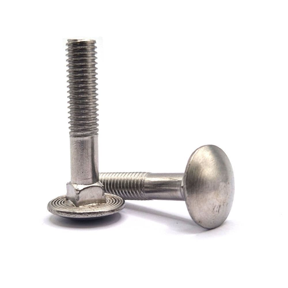 M6 x 60mm Carriage Bolts (DIN 603) - A2 Stainless Steel