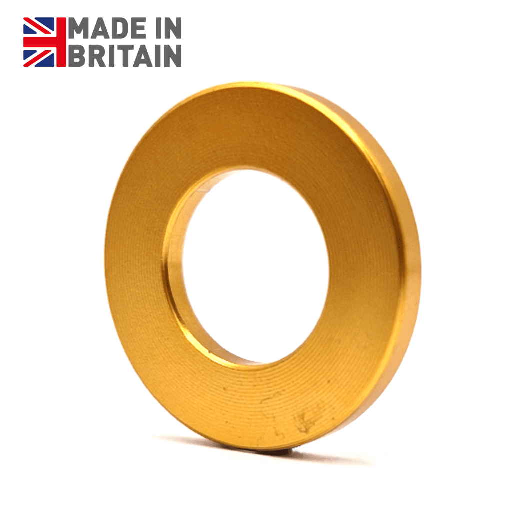 M8 x 16mm O/D Flat Washers - 6082 Aluminium Anodised Gold