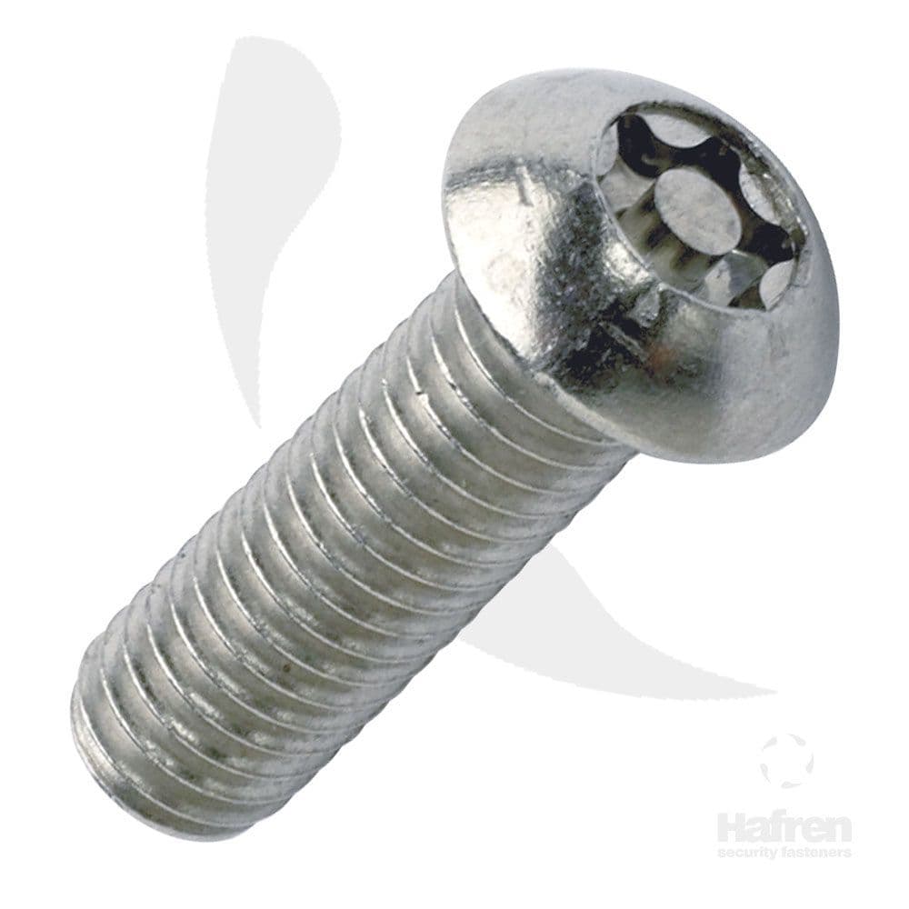M8 x 25mm 6-Lobe Torx Pin Button Head Security Screws - A2 Stainless Steel