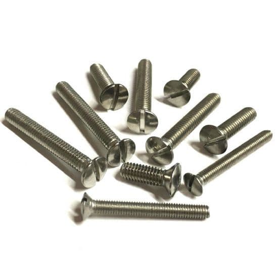 M8 x 80mm Slotted Raised Countersunk Screws (DIN 964) - A4 Stainless Steel