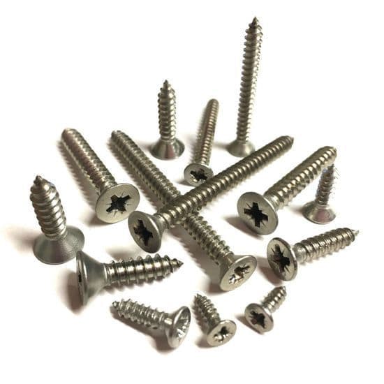 No 14 6 3mm x 19mm Pozi Countersunk Self-Tapping Screws DIN 7982C Z ...