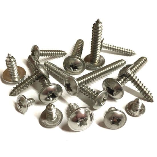 No 8 x 1" Pozi Flanged Self Tapping Screws BS 4174 - A2 Stainless Steel