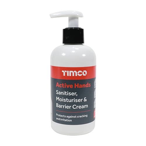 TIMCO 250ml Active Hands Sanitiser, Moisturiser & Barrier Cream