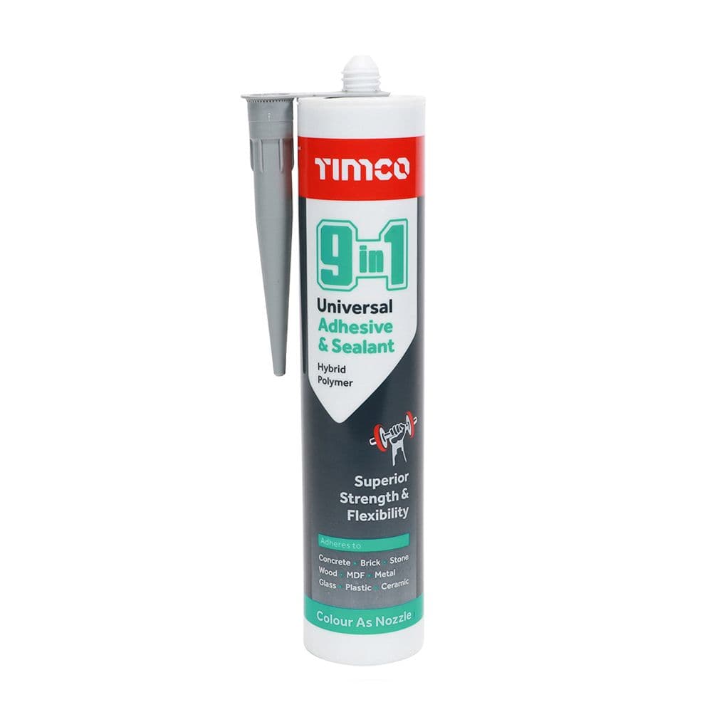 TIMCO 290ml 9 in 1 Universal Adhesive & Sealant - Grey