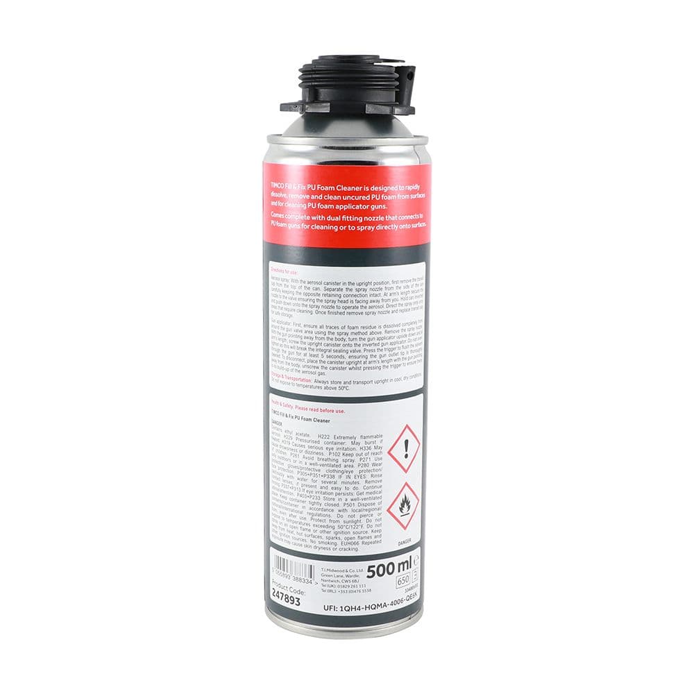 TIMCO 500ml Fill & Fix PU Foam Cleaner