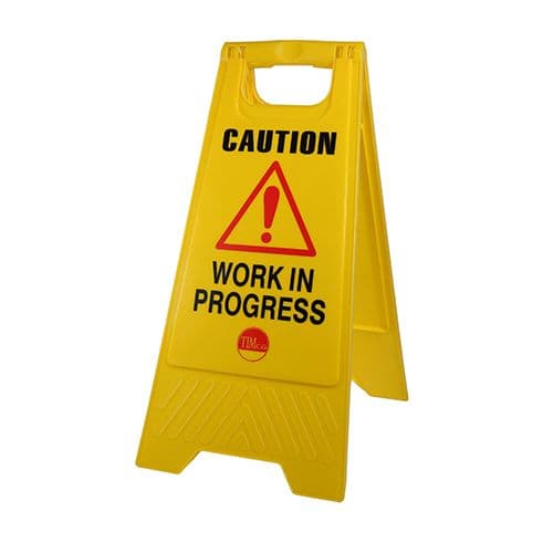 TIMCO 610 x 300 x 30 A-Frame Safety Sign - Caution Work in Progress