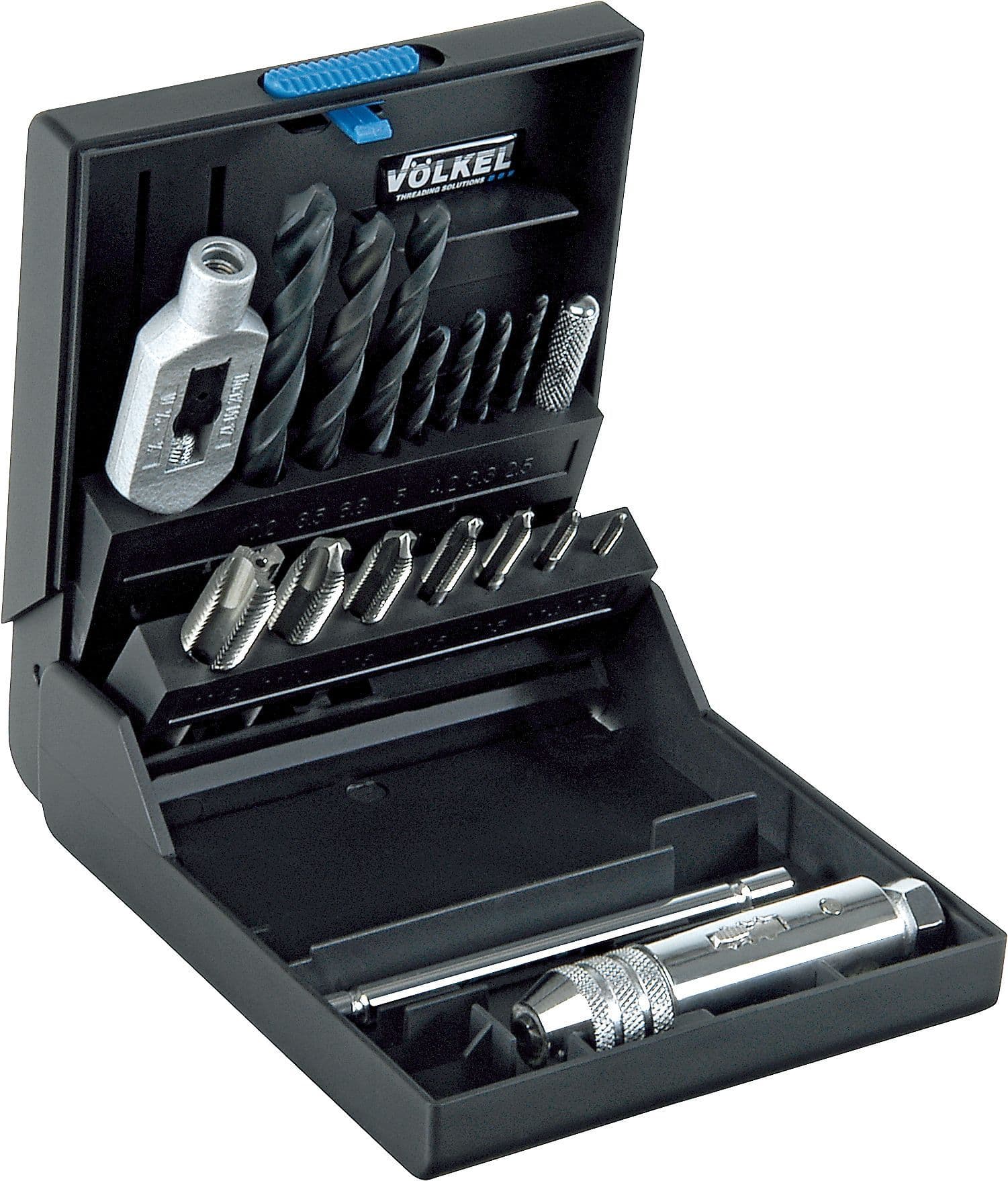 VOLKEL - M3 - M12 Spiral Point Tap Index Set with Ratchet