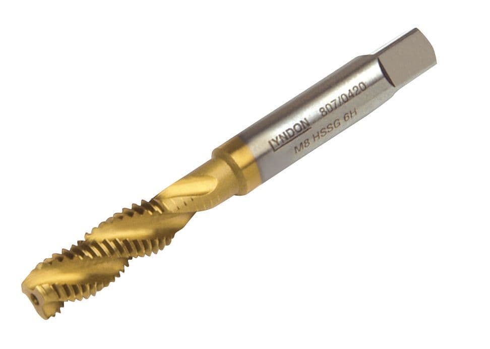 VOLKEL - M8 x 1 25mm - Tin Coated - Spiral Flute 35 Machine Taps