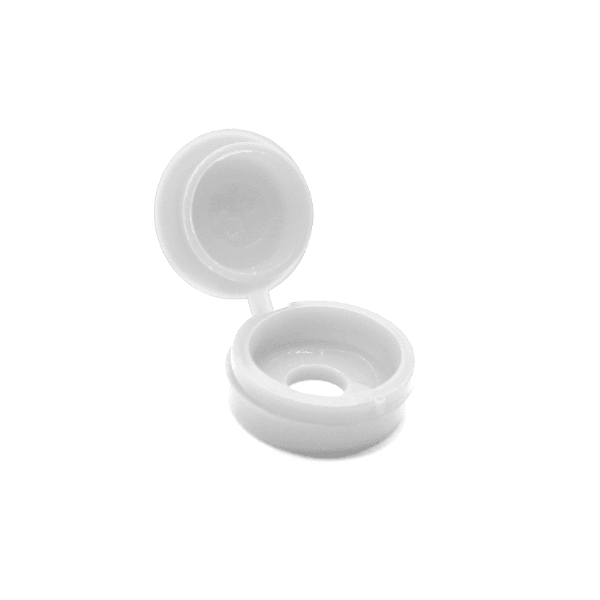 White Number Plate Screw Cap - Plastic