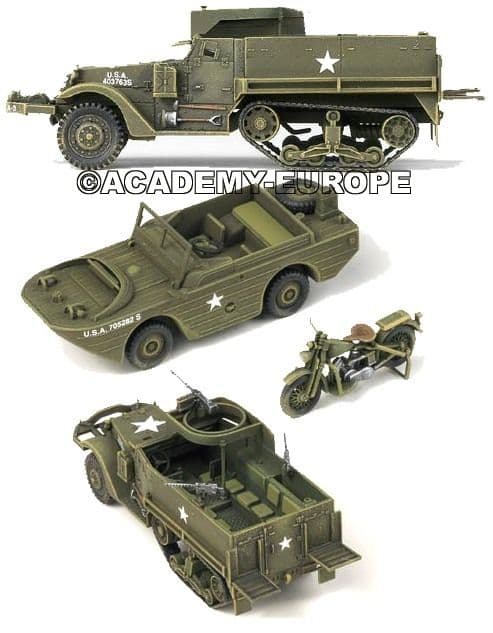 AC13408 U S Army M3 Halftrack Ford GPA Amphibious Jeep & M/Cycle