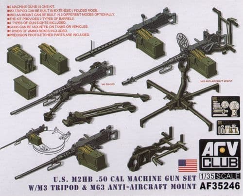 AF35246 M2HB 50 Cal Gun Set with M3 Tripod & M63 AA Mount