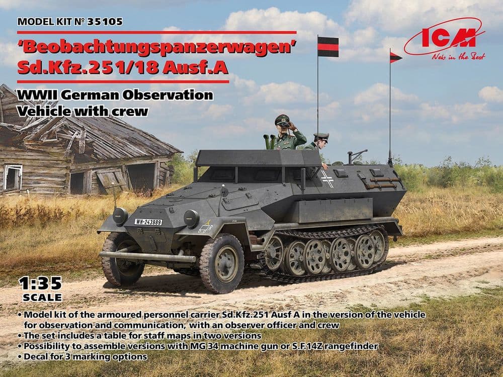 ICM35105 Beobachtungspanzerwagen Sd Kfz 251/18 Ausf A WWII German ...