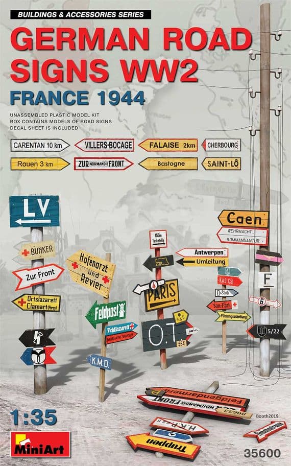 MT35600 GERMAN ROAD SIGNS WW2 FRANCE 1944