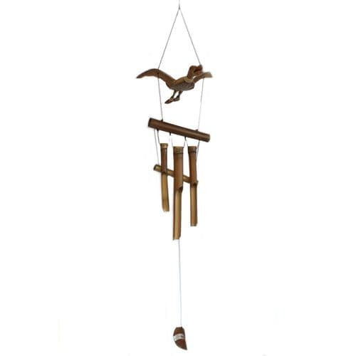 Duck Bamboo & Coconut Wind Chime Mobile Garden Porch 85cm Handmade