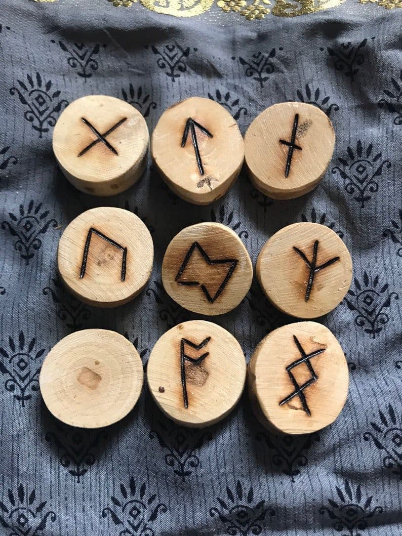 Wooden Anglo Saxon Rune Stones
