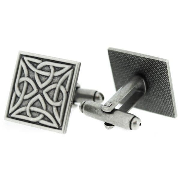 Celtic Trinity Knots Pewter Square Cufflinks 9860
