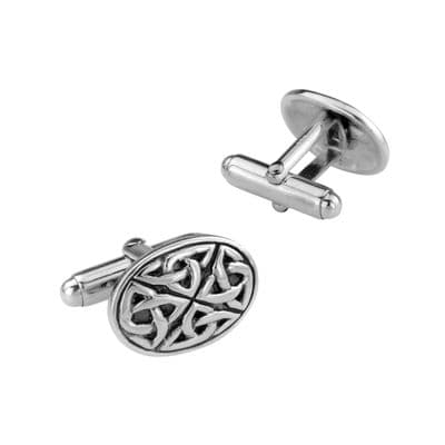 Celtic Trinity Knots Silver Round Cufflinks 0687