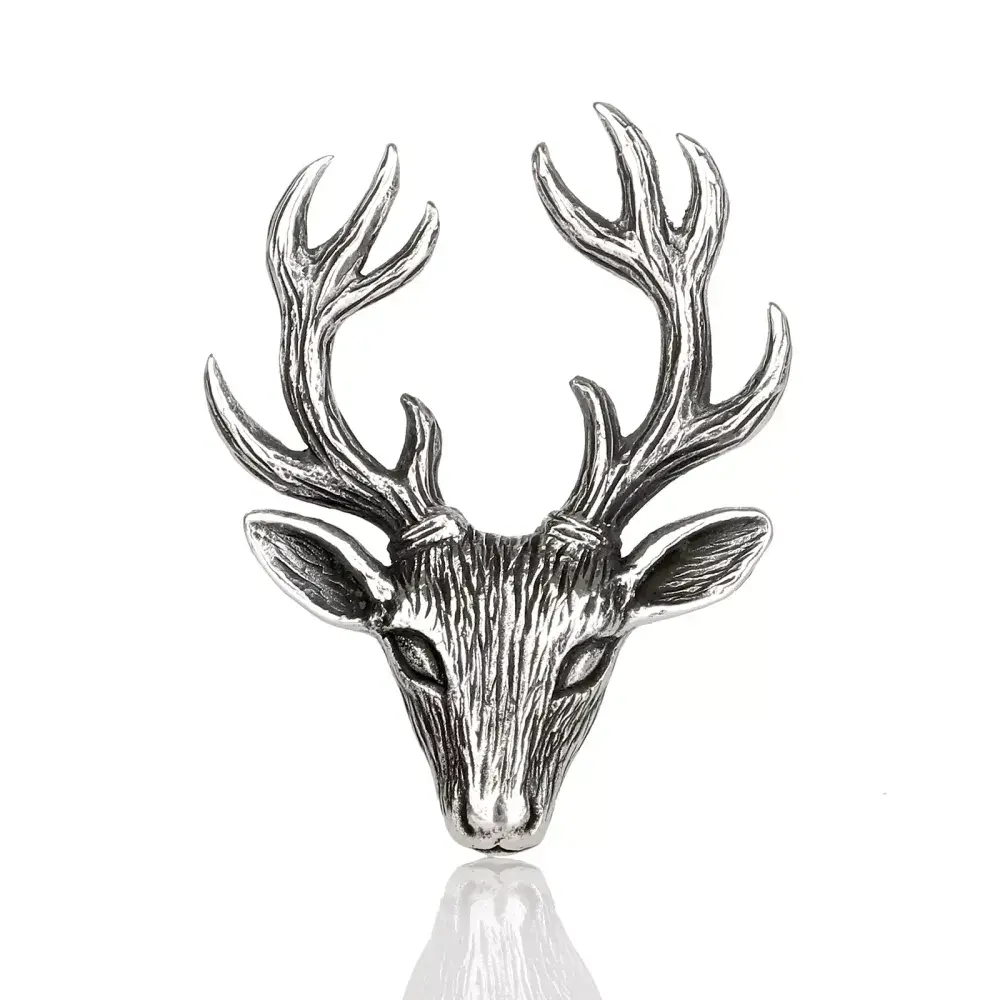 Highland Stag Silver Brooch 2419
