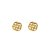 Scottish Celtic Knot Round Stud Earrings Gold Finish 0125G