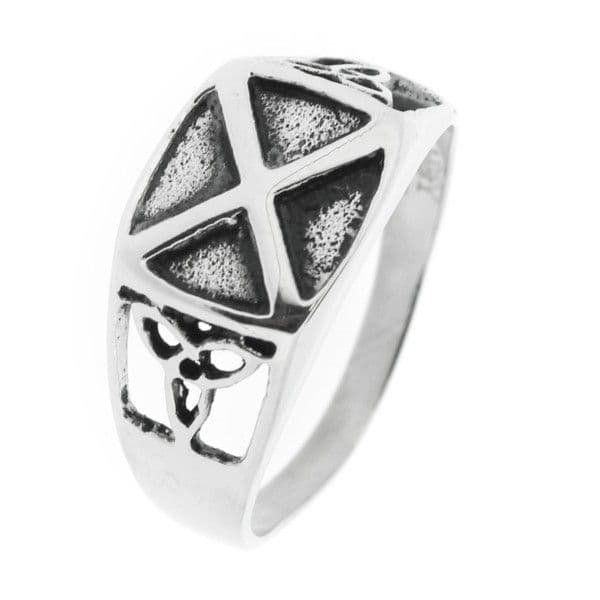 Scottish Saltire Stainless Steel Signet Ring 9795