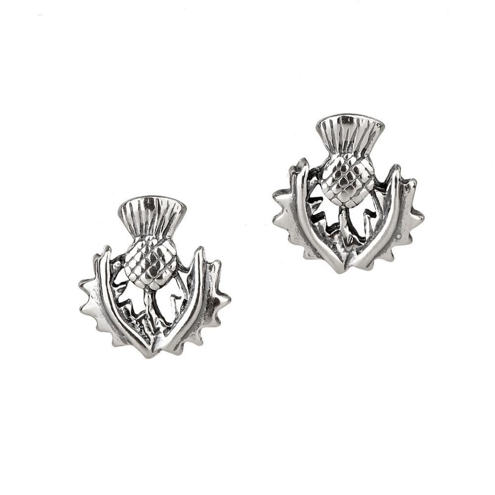 Silver Scottish Thistle Stud Earrings 2037