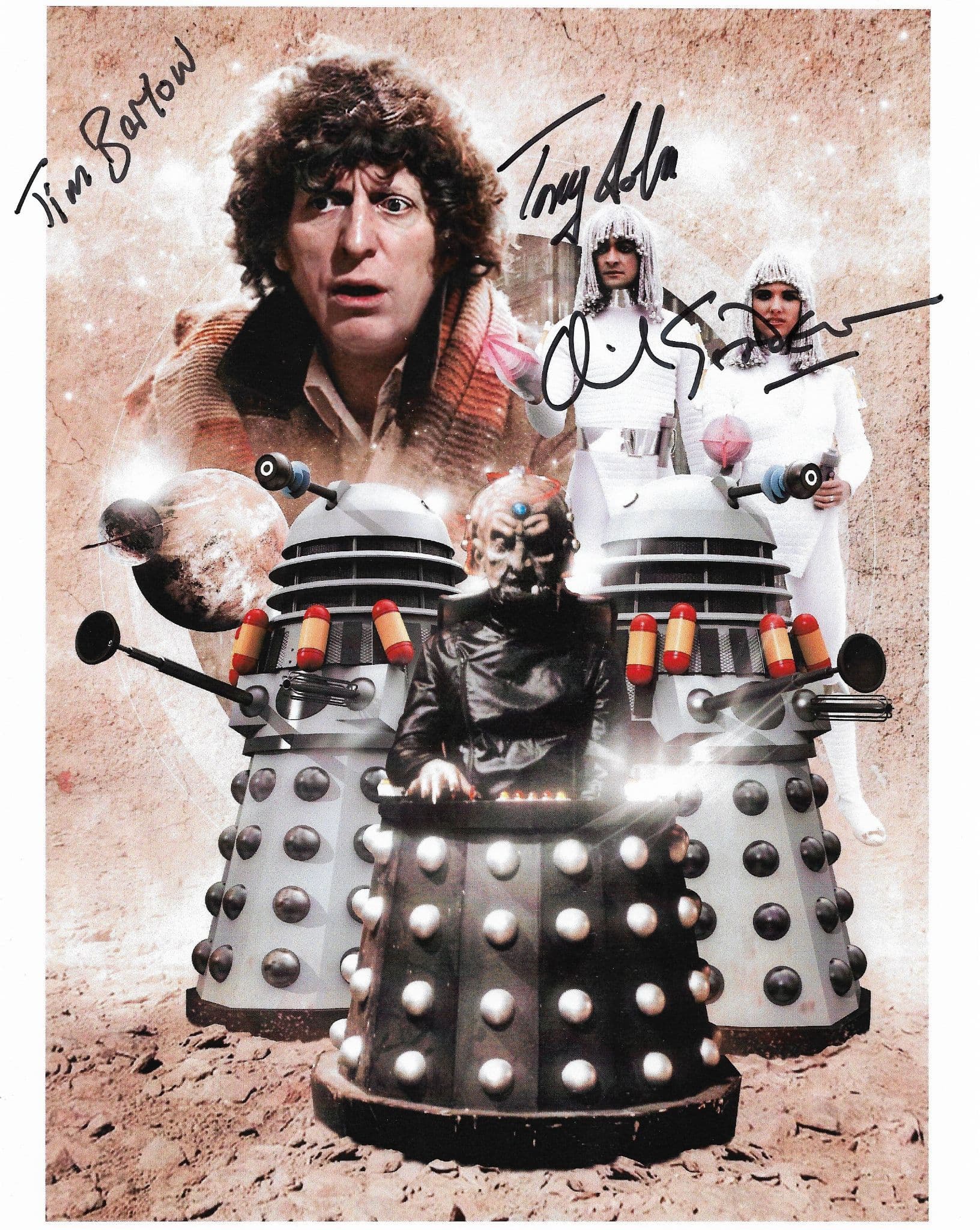 David Gooderson Tim Barlow & Tony Osoba DR WHO 10x8 Signed COA 22362