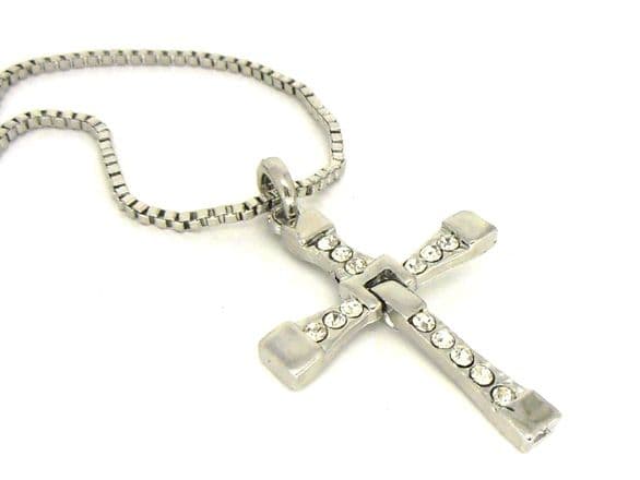 The FAST and The FURIOUS DOMINIC'S Silver CROSS PENDANT Necklace
