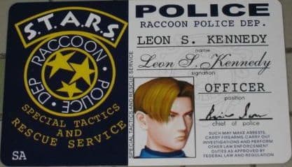 Resident Evil RPD Leon Kennedy Security ID Pass Card