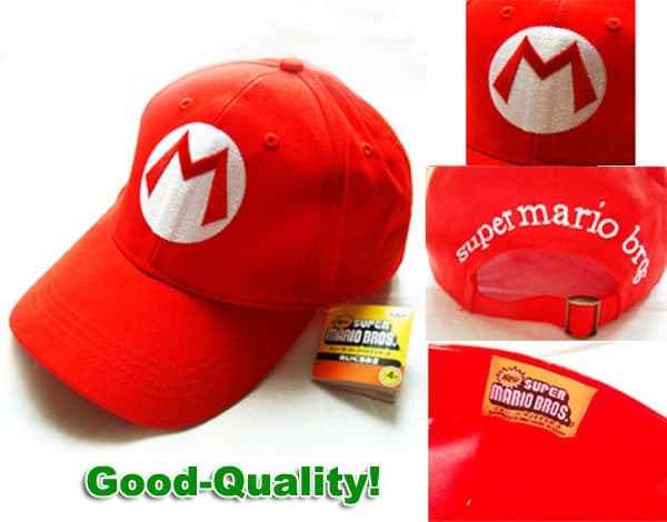 Super Mario Bros Anime Cosplay Red Mario M Cap Hat