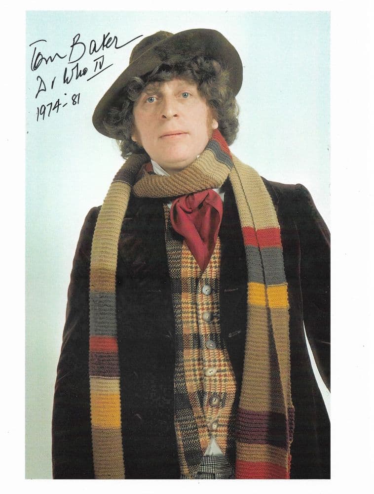 Tom Baker 4th Doctor DOCTOR WHO Genuine Signed Autograph 10 X 8 COA 11385
