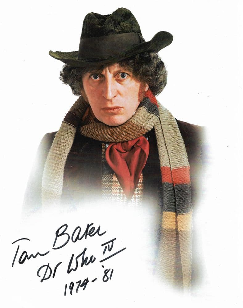 Tom Baker 4th Doctor DOCTOR WHO Genuine Signed Autograph 10 X 8 COA 11854