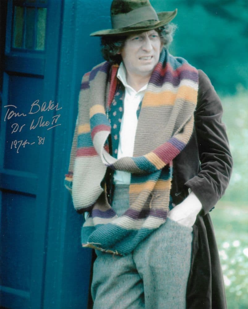 Tom Baker 4th Doctor DOCTOR WHO Genuine Signed Autograph 10 X 8 COA 11858