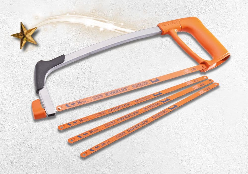 Bahco 300mm 12in Hacksaw with 3 EXTRA Blades