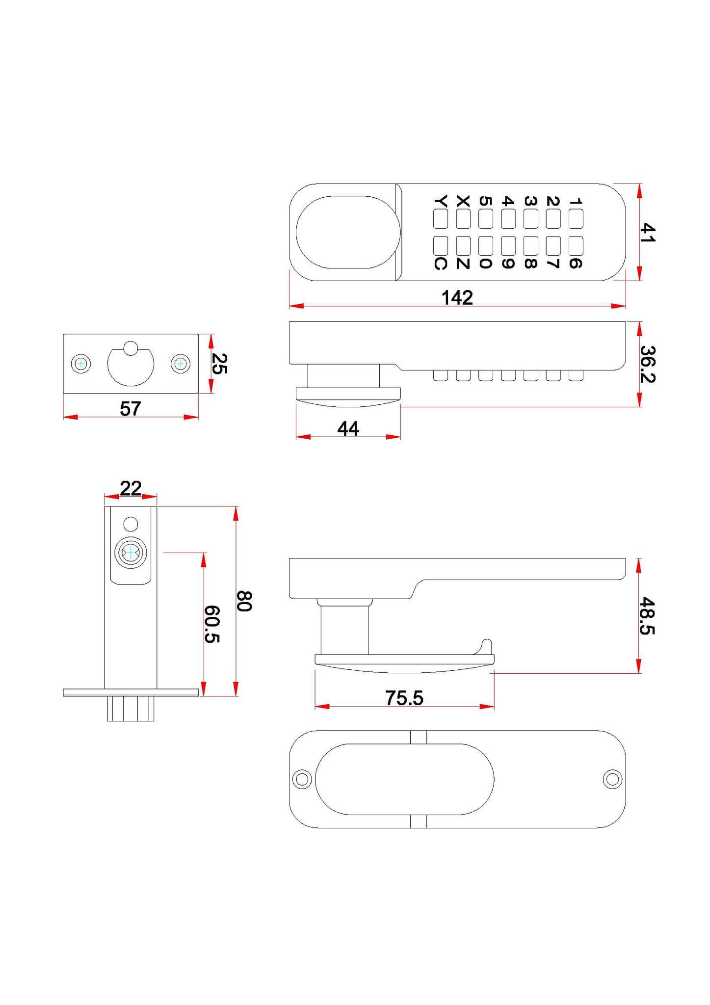 Briton 9160 Digital Push Button Lock