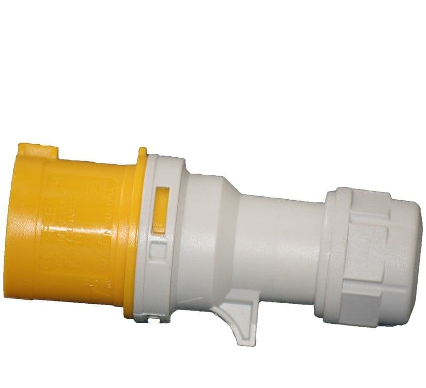 110v Yellow Site Transformer Plug Top Quick Fit 16A 2P E