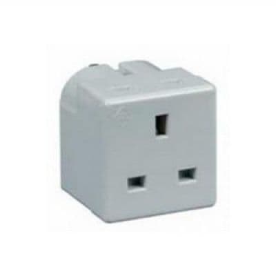 2 Way 13 amp Adaptor 3 Pin 13amp UK socket to take two 13amp plugs