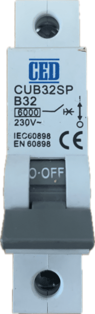 CED B32 MCB 32 amp 6kA CUB32SP BSEN 60898