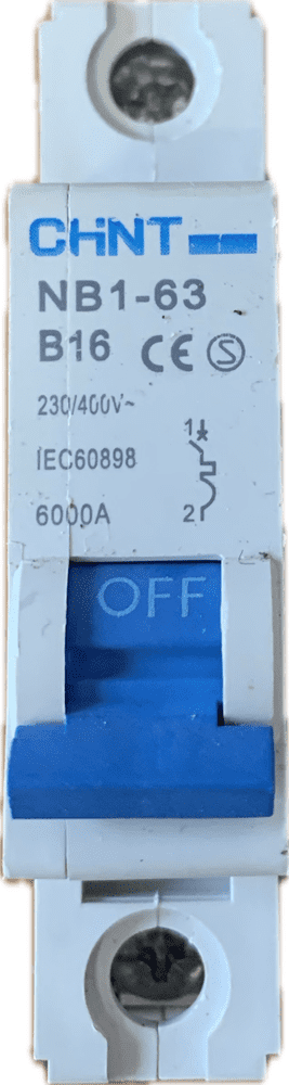 Chint B16 MCB NB1-63 6kA 16 Amp IEC/EN 60898-1