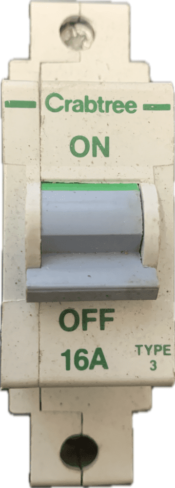 Crabtree Polestar 16A Type 3 MCB BS3871 16kA 603/16