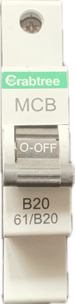 Crabtree Starbreaker MCB 20A Type B 61/B20 BSEN 60898 6kA Push Fit Busbar System Circuit Breaker 2
