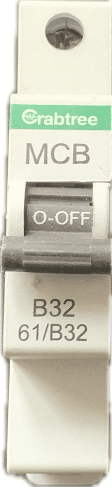 Crabtree Starbreaker MCB 32A Type B 61/B32 BSEN 60898 6kA Push Fit Busbar System Circuit Breaker 1