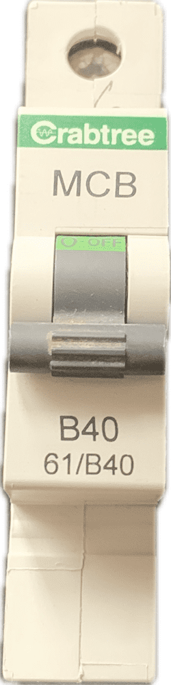 Crabtree Starbreaker MCB 40A Type B 61/B40 BSEN 60898 6kA Push Fit Busbar System Circuit Breaker