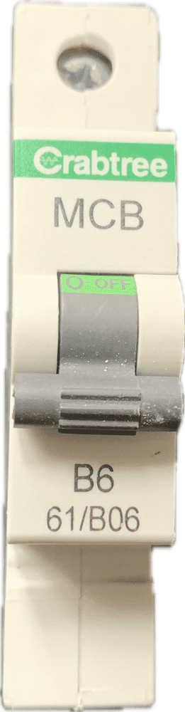 Crabtree Starbreaker MCB 6A Type B 61/B06 BSEN 60898 6kA Push Fit ...
