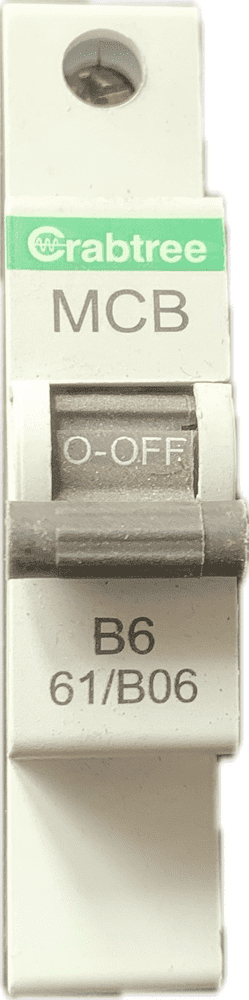 Crabtree Starbreaker MCB 6A Type B 61/B06 BSEN 60898 6kA Push Fit Busbar System Circuit Breaker B6