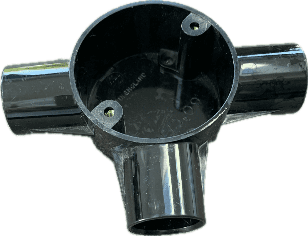 Marshall Tufflex 25mm Conduit Tee Box Black Pack of 3